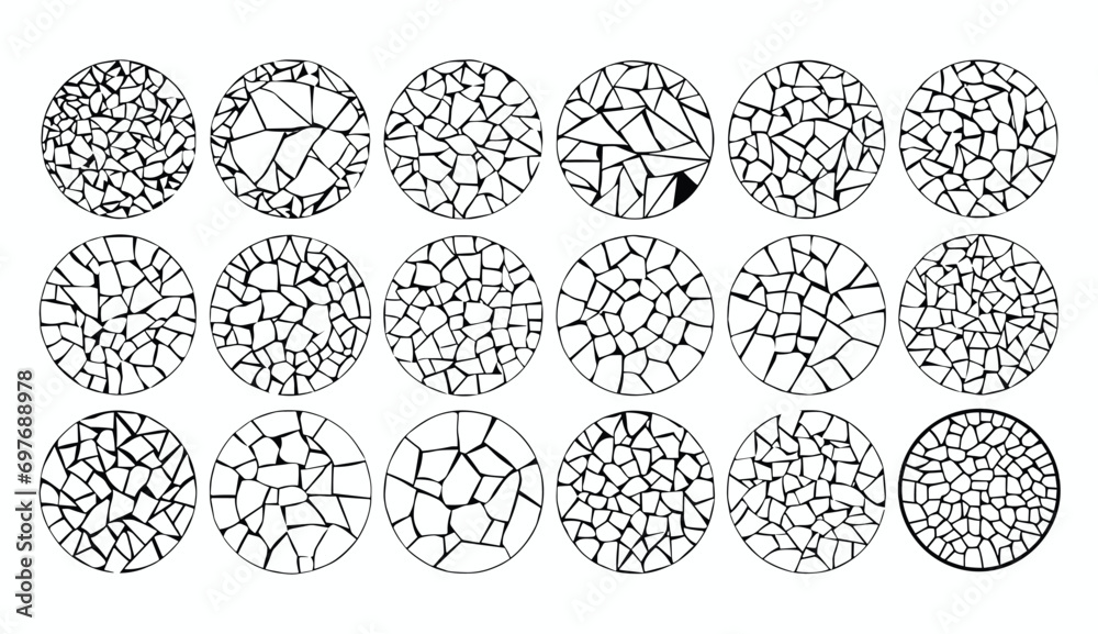 Round Stone on Ground Vector set: Texture Interior Background Line Art ...