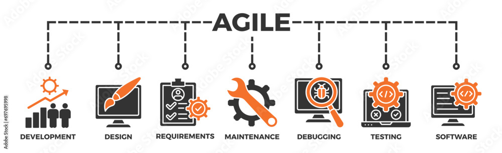 Agile banner web icon vector illustration concept with icon of ...