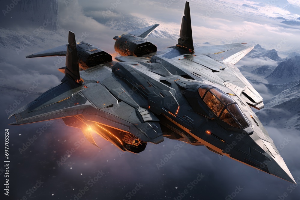 Military fighter jet in the fire. 3d illustration. Military jet on fire ...