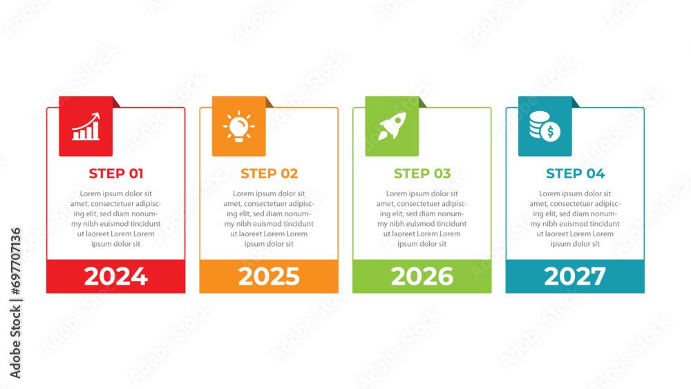 4 Steps Timeline infographic template,Business concept. Can be used for ...