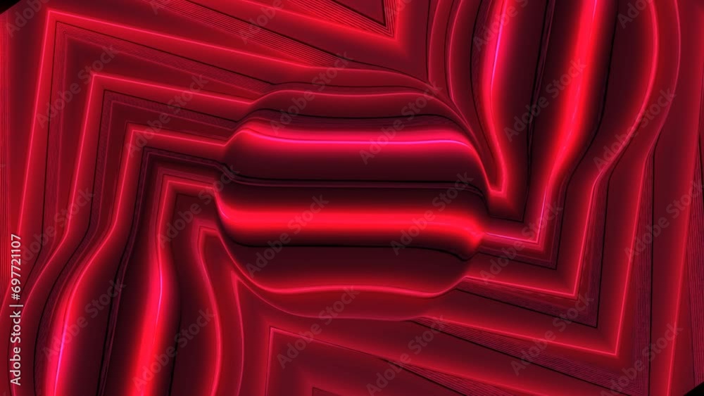 red curtain background. Red wave satin fabric loop background. Wavy ...