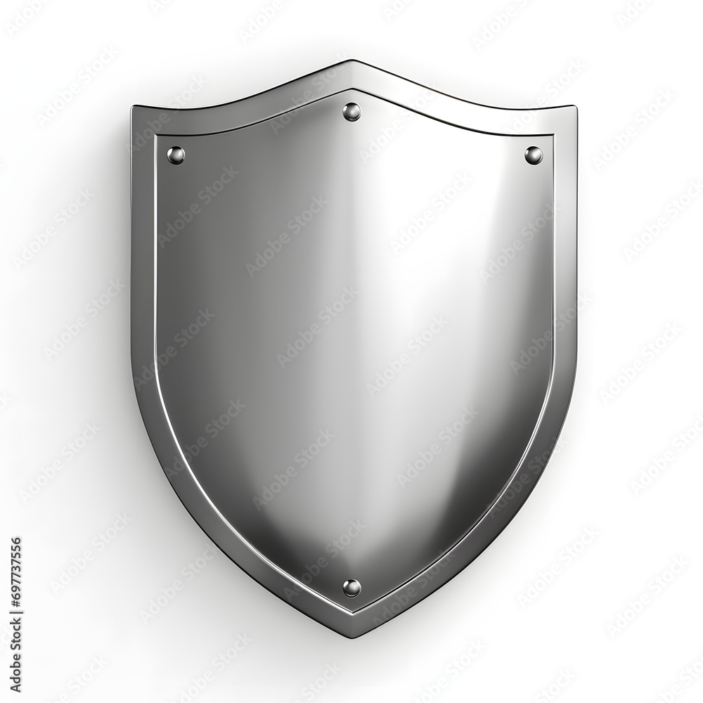 Shield, metal shield protection and security concept silver shield ...
