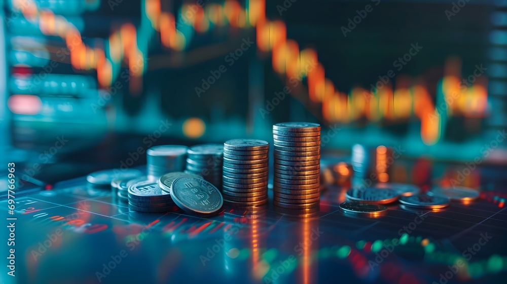 Interest Rates Growth Chart and Financial Analysis Stock Photo | Adobe ...