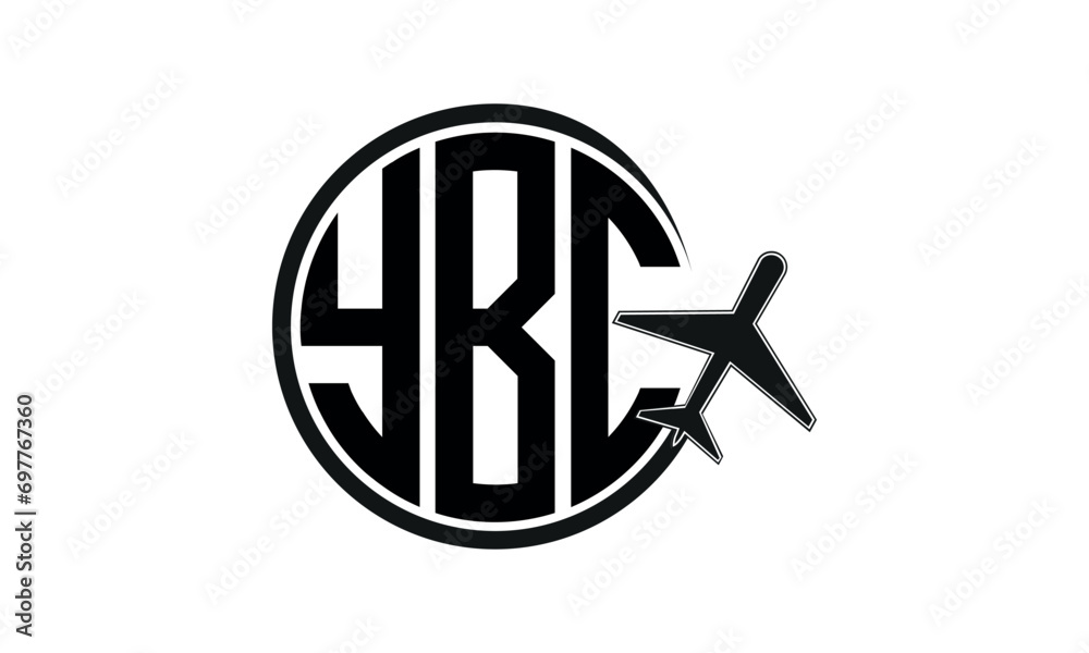 YBC three initial letter circle tour & travel agency logo design vector ...