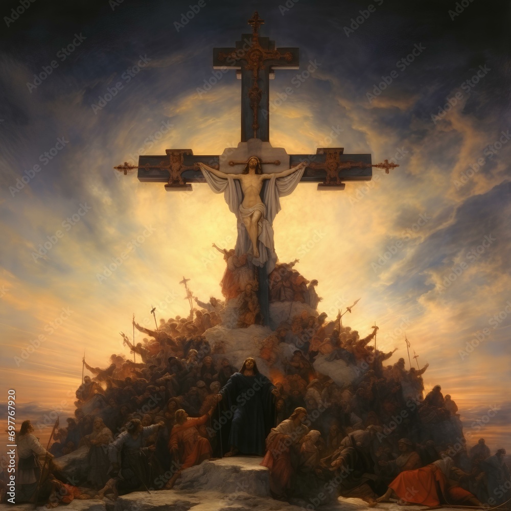 Jesus Christ, Jesus of Nazareth nailed to the cross on the day of ...