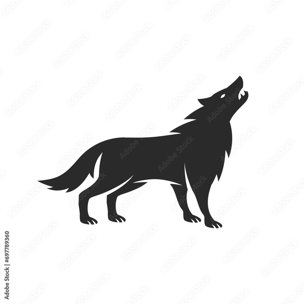 Wolf logo. Wolf silhouette for Emblem design. Simple Wolf symbol ...