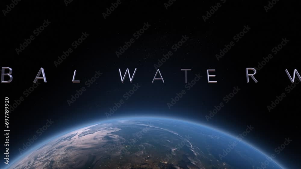 Vidéo Stock Global water week 3D title animation on the planet Earth ...