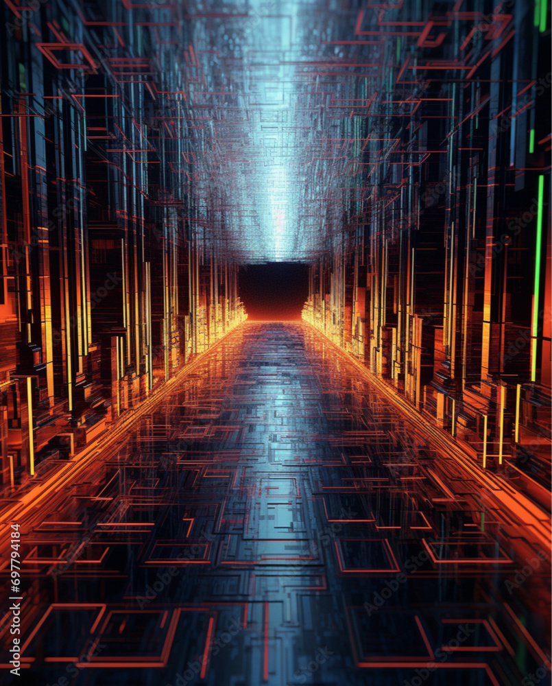 a realistic render of a cybernetic glitch style render. Highly ...