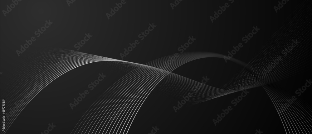 Vector abstract elegant wave lines background white line flow curve ...