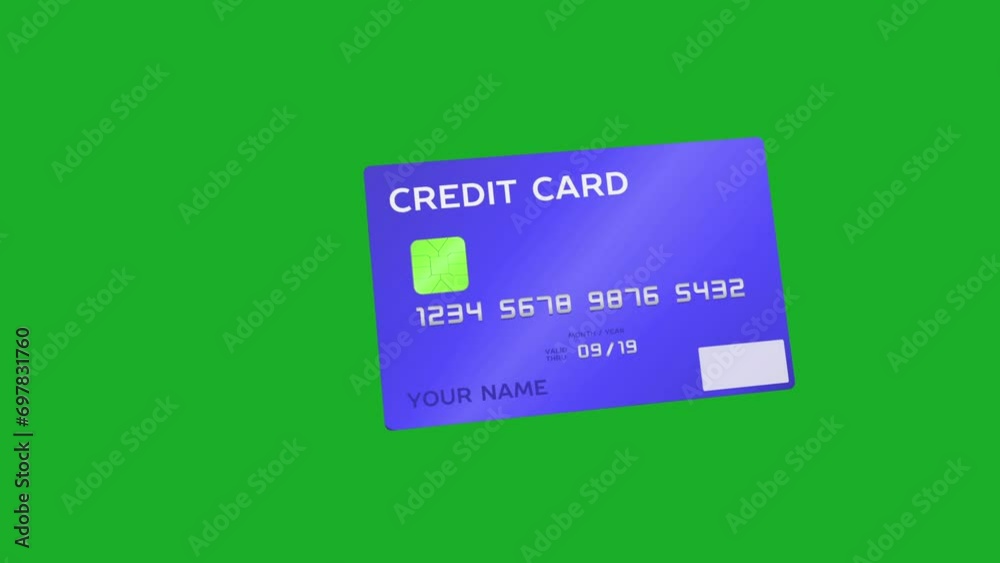 Credit Card 3D Animation Green Screen 4K - Modern Banking Concept ...