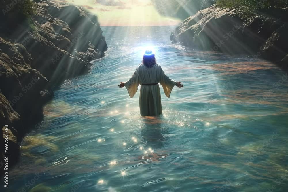 Jesus Christ walking on the water, miracles of Jesus Christ Stock Video ...