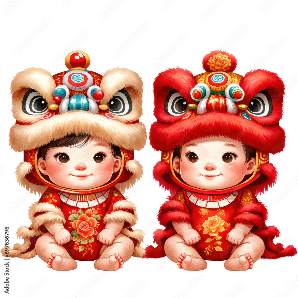 2024, Chinese New Year Watercolor Clipart, Baby Dragon, Cute Baby ...