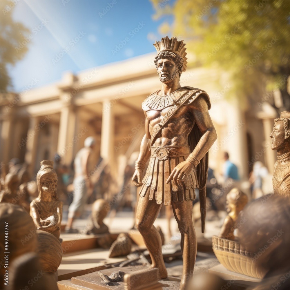 Statue of Roman Emperor Trajan at the Roman Forum in Rome, Italy Stock ...
