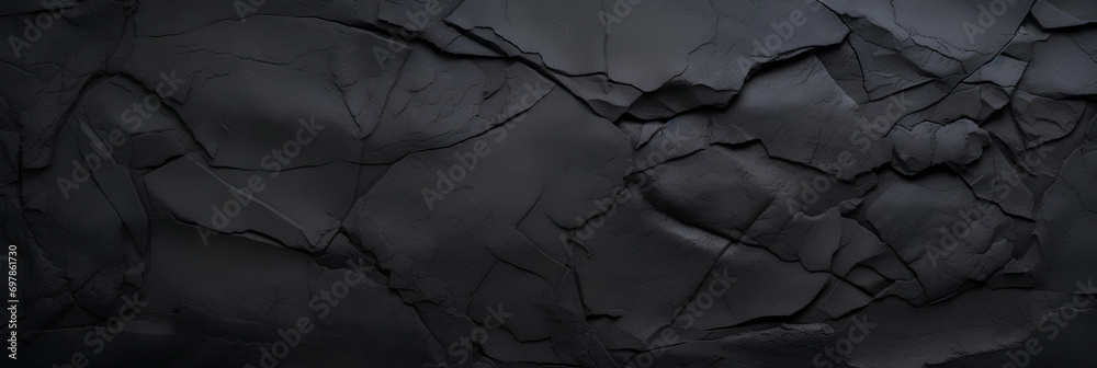 Panoramic craft black paper texture background banner copy space ...