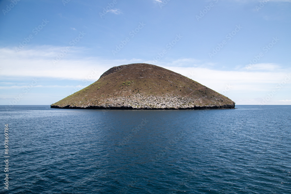 Daphne Major Island, a tuff cone volcano in the Galapagos Islands ...
