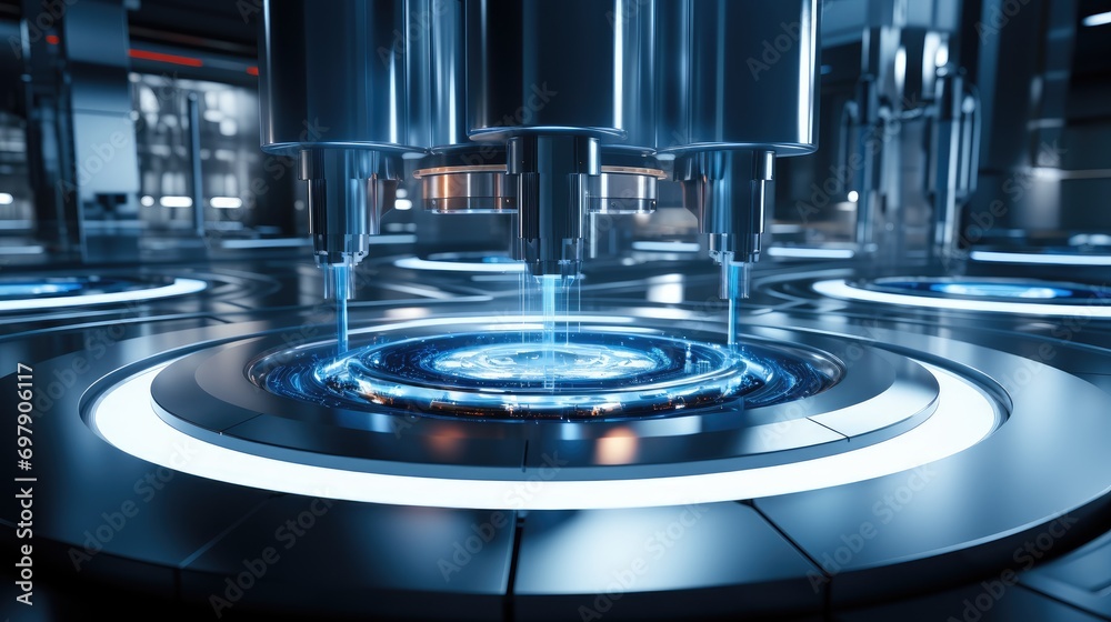 Mysterious image of a laboratory with a superconductor disc. Generative ...