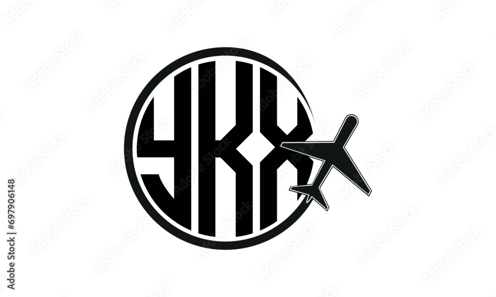 YKX three initial letter circle tour & travel agency logo design vector ...