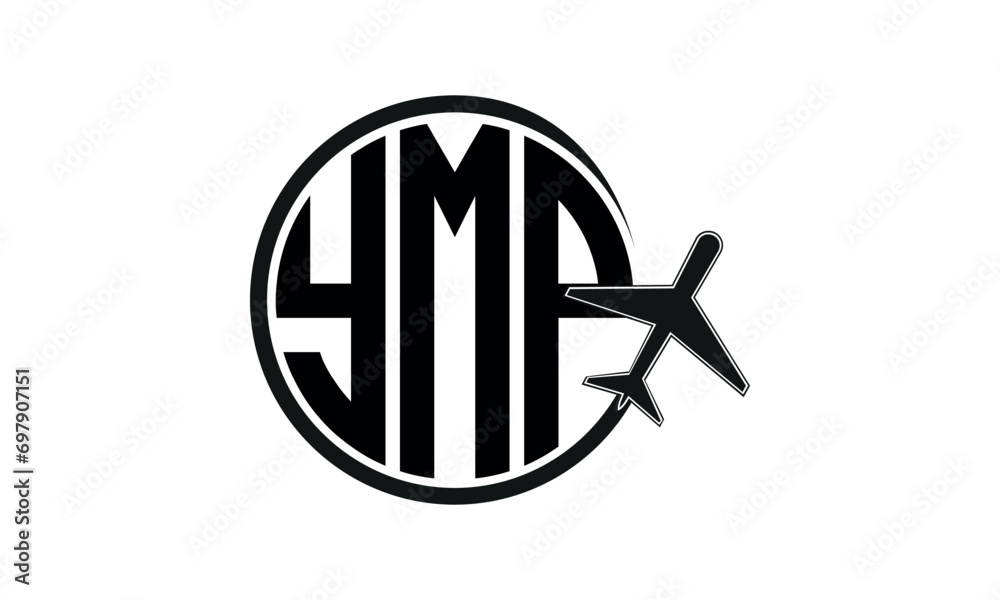 YMP three initial letter circle tour & travel agency logo design vector ...