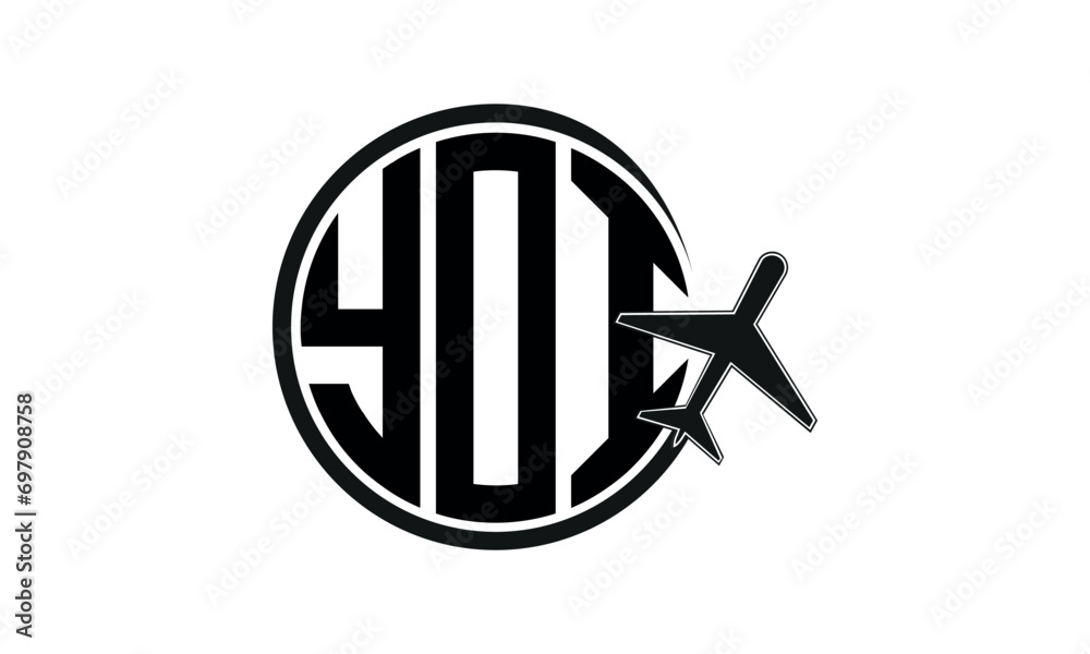 YOI three initial letter circle tour & travel agency logo design vector ...