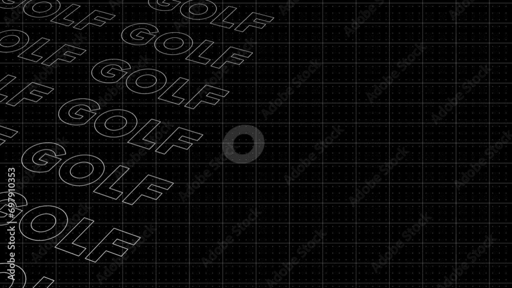 Golf black and white promo title page dynamic animation loop. Rows ...