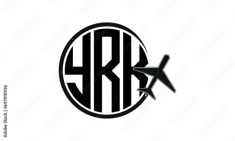 YRK three initial letter circle tour & travel agency logo design vector ...