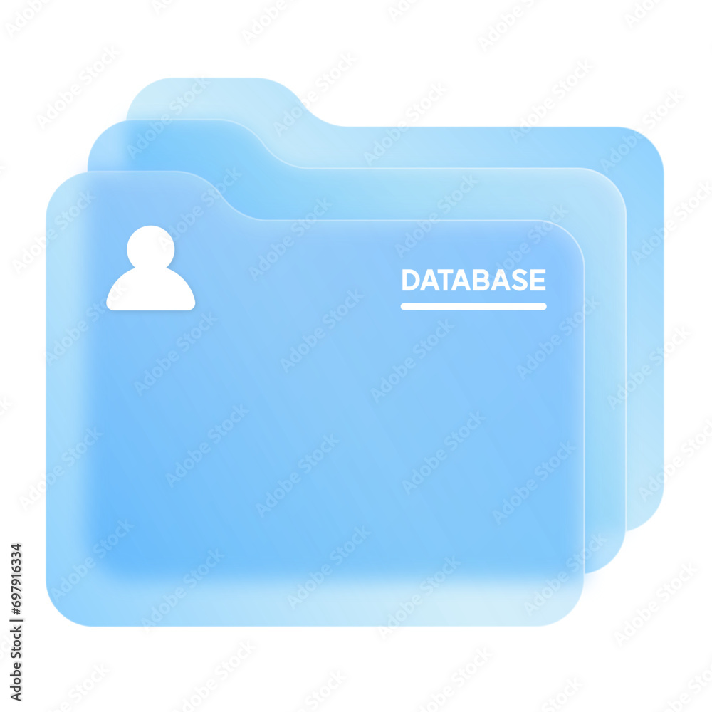 Database Folder Glassmorphism Frosted UI Icon Sign and Symbol Design ...