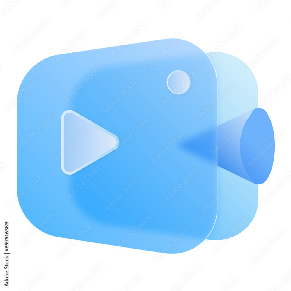 Movie Glassmorphism Frosted UI Icon Sign and Symbol Design Illustrator ...