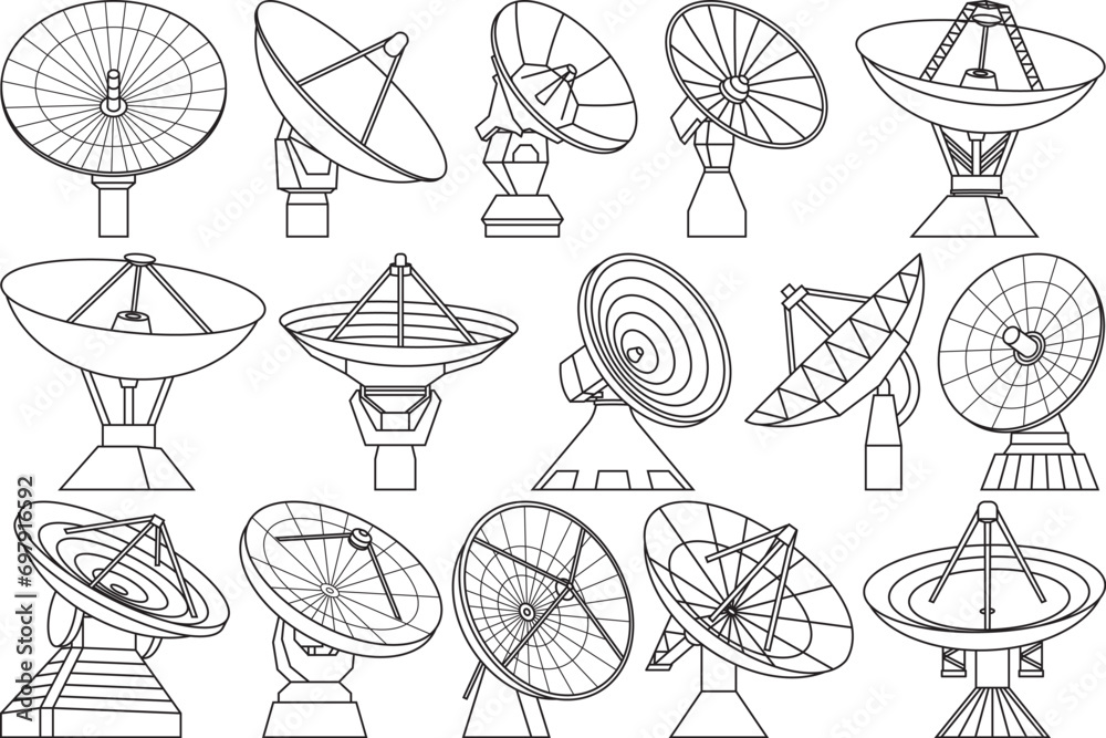 Weather Radar SVG Outline, Weather Radar Vector Art Stock Vector ...