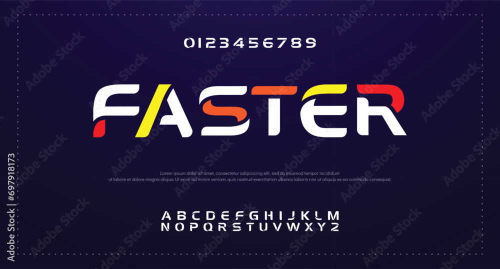 Vetor de Futuristic font alphabet letters. Future logo typography ...