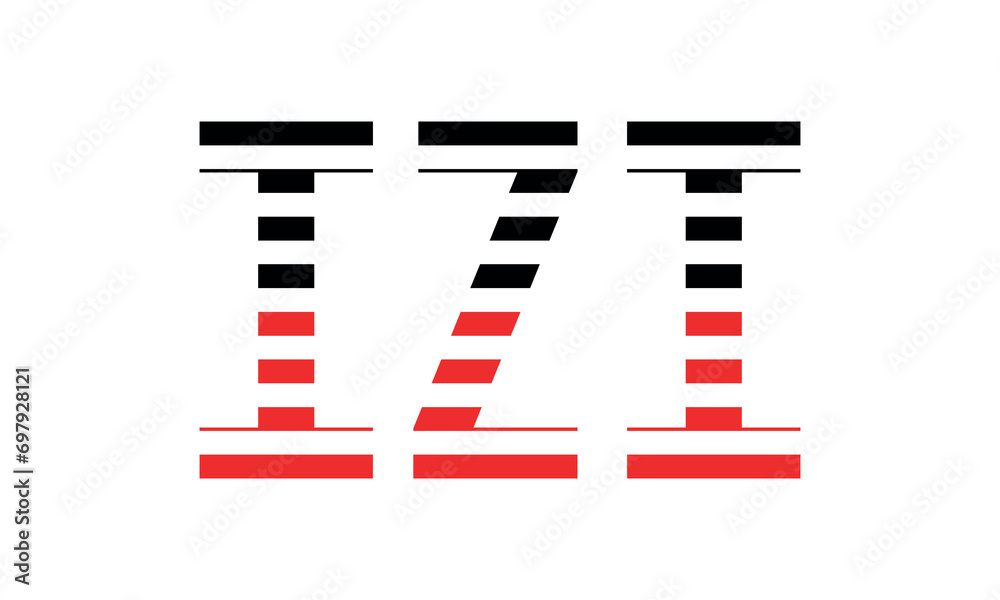 IZI three initial letter iconic line negative space minimal logo design ...