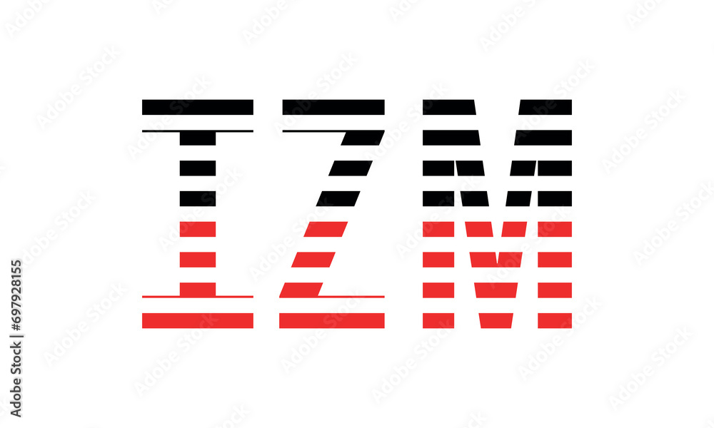 IZM three initial letter iconic line negative space minimal logo design ...