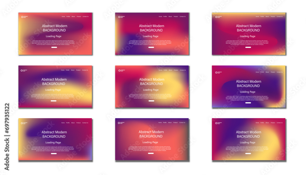 Set of Sign Up and Sign In forms. Colorful gradient. gradient uiux ...