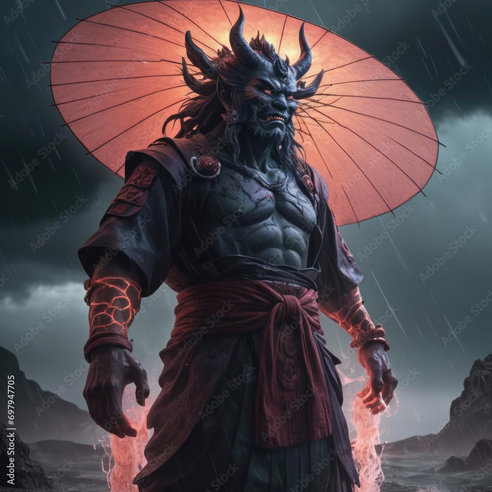 Susanoo the Storm God - Traditional Japanese deity depicted in a modern ...