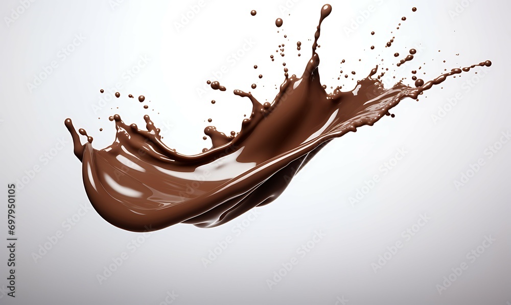 Chocolate splash isolated on white background, graphics resource ...