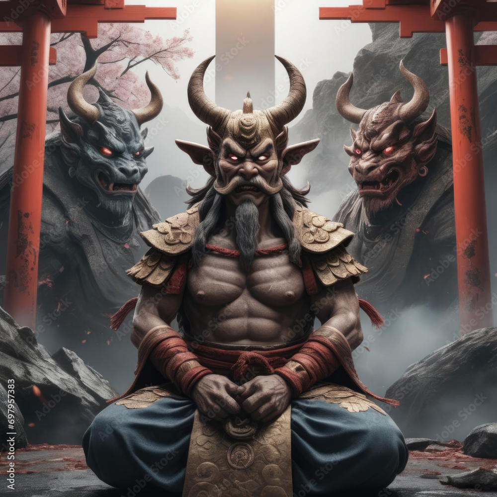 Hachiman: God of War - Digital collage featuring Hachiman, the Japanese ...