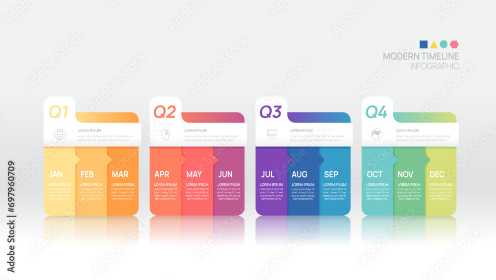 Business step timeline infographic template. Modern milestone element ...