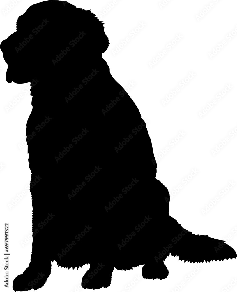Dog Golden Retriever sitting. silhouette Breeds Bundle Dogs on the move ...