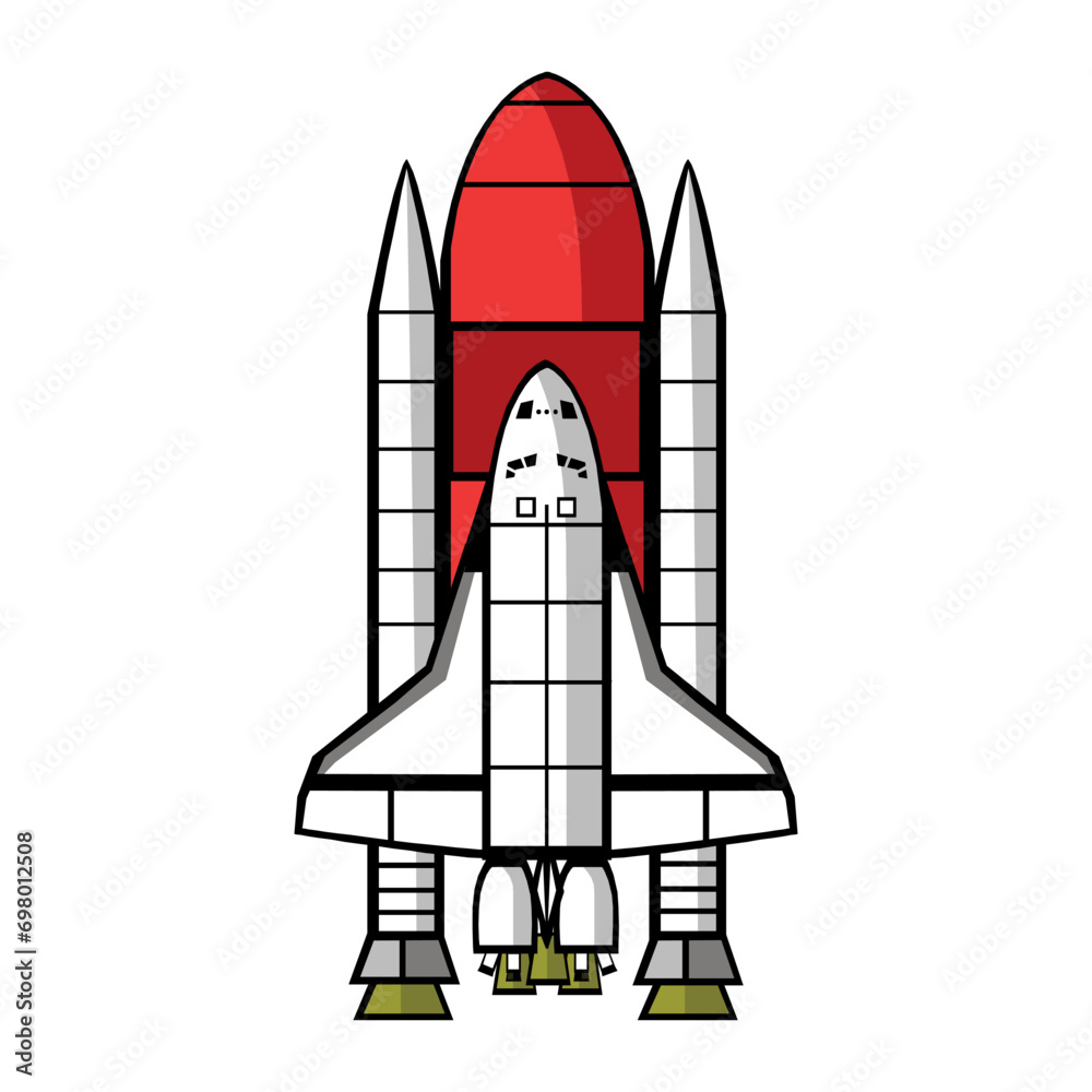 Space shuttle and rocket realistic vector 3d model mockup isolated on ...