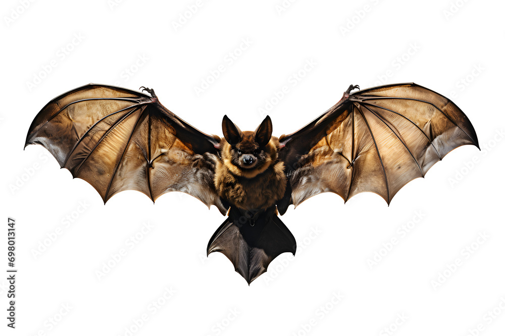 Picture watercolor of Drawing of brown bat flying on isolated on cut ...