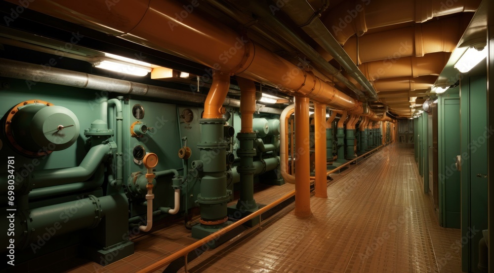 The modern environmental control room of a cruise ship, managing the ...