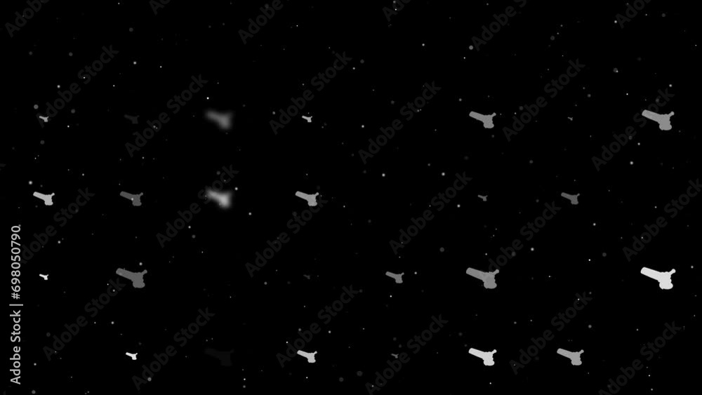 Template animation of evenly spaced angle grinder symbols of different ...