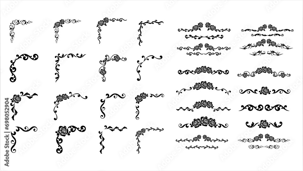 Decorative vintage frames vintage frames and scroll elements. Classic calligraphy swirls ...