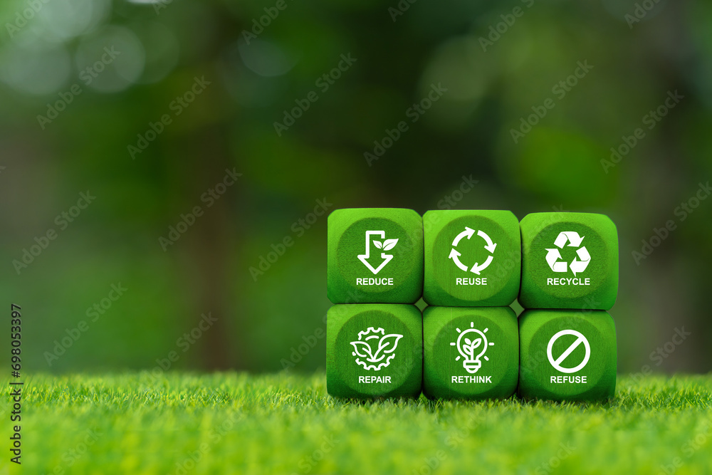 icons related to of reduce, reuse, recycle, repair, rething, refuse on ...