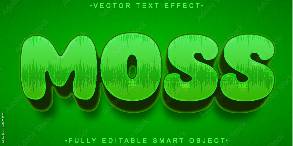 Cartoon Green Moss Vector Fully Editable Smart Object Text Effect Stock ...