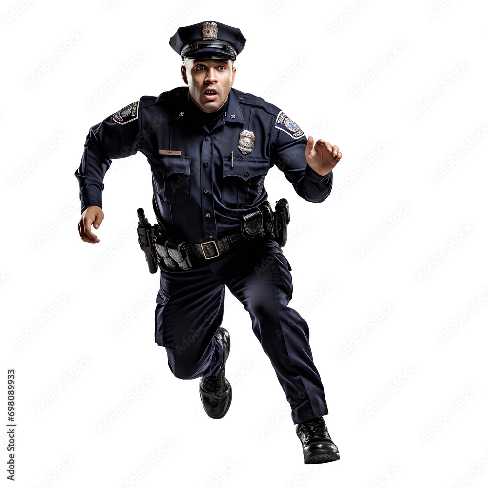 Action of a policeman running on a transparent background PNG Stock ...