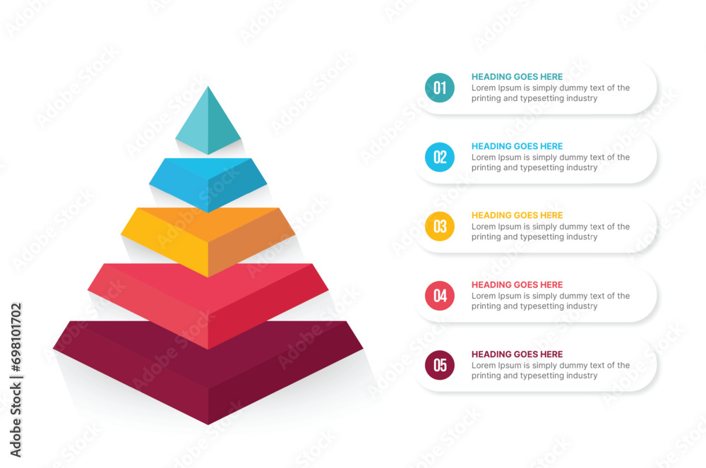 Triangle, Pyramid Hierarchy Infographic Chart Vector Diagram Design ...