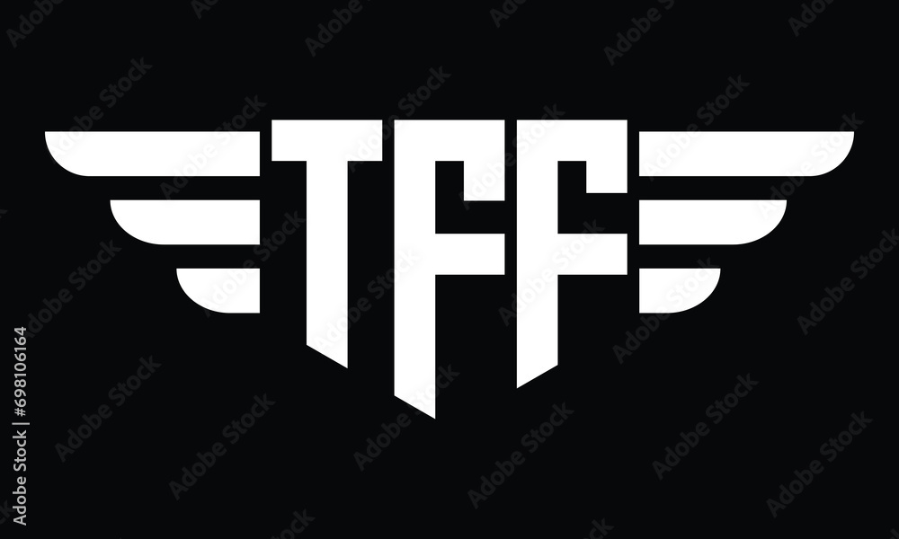 TFF three letter logo, creative wings shape logo design vector template ...