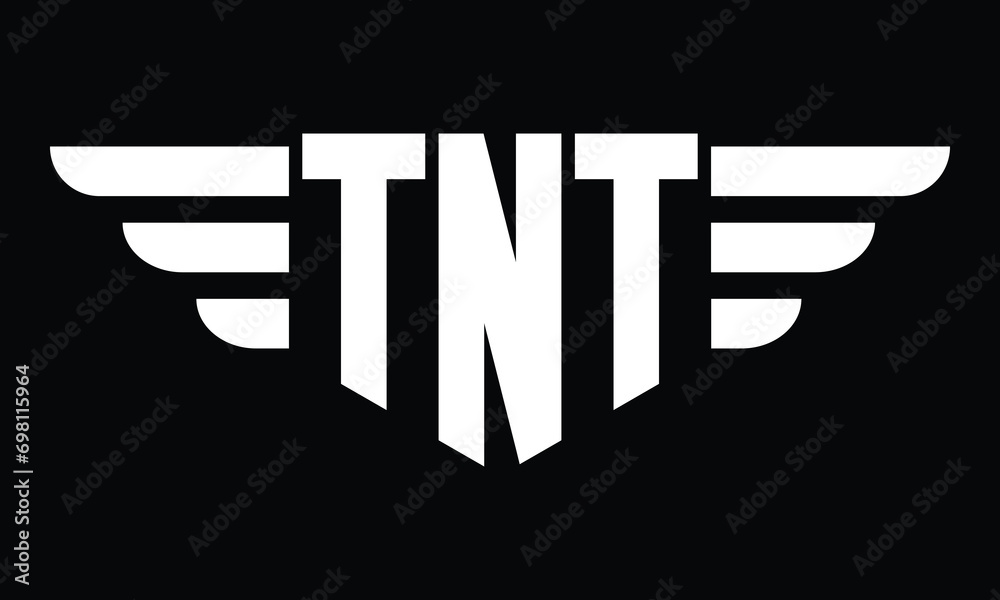 TNT three letter logo, creative wings shape logo design vector template ...