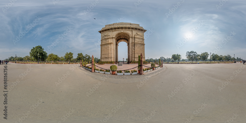 full seamless spherical hdri 360 panorama near Gate of India, war ...