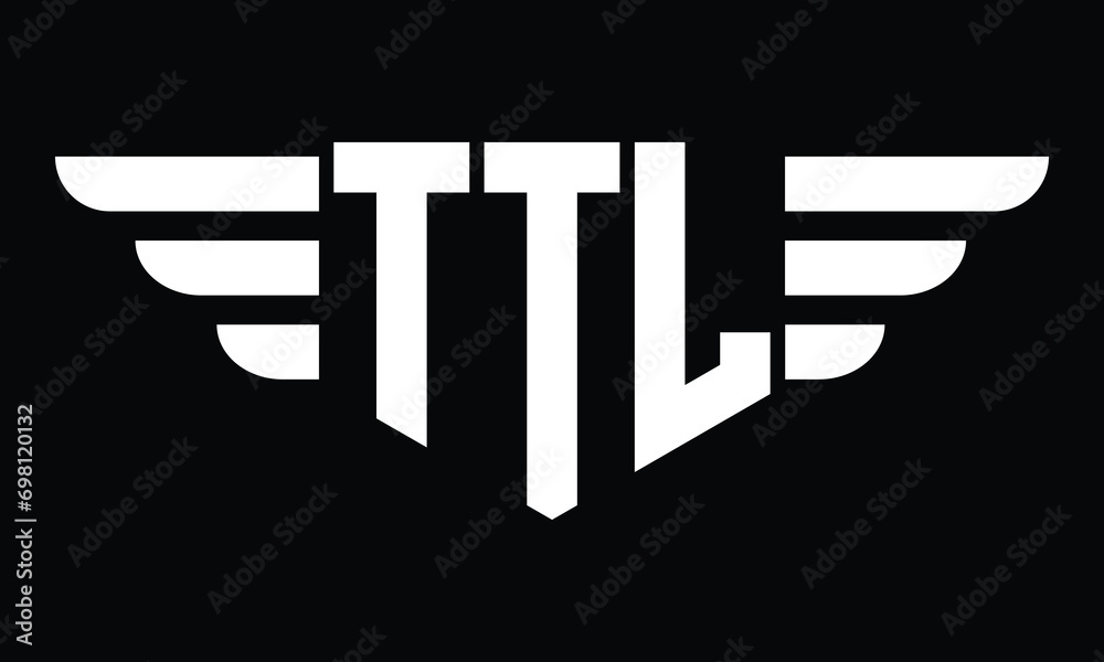 TTL three letter logo, creative wings shape logo design vector template ...